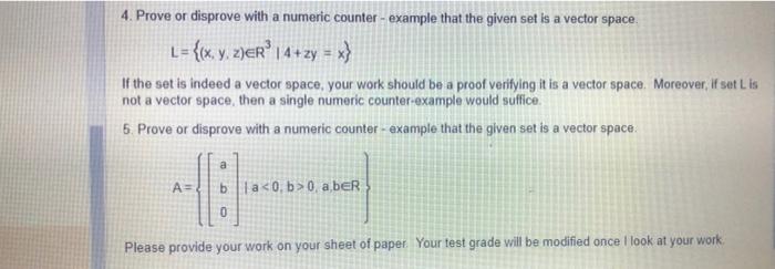 Solved 4. Prove or disprove with a numeric counter-example | Chegg.com