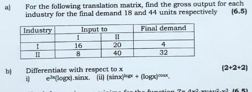 Solved a) ﻿For the following translation matrix, find the | Chegg.com