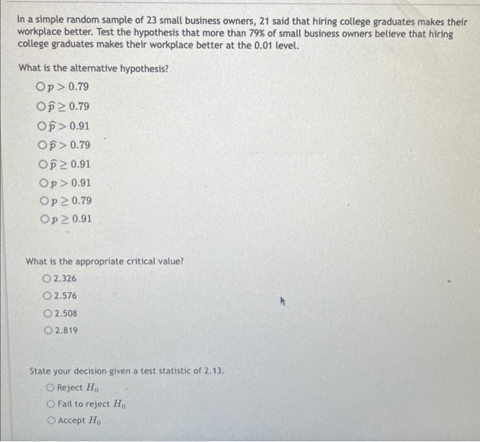 Solved \r\n\r\n\r\nThe correct conclusion is that we | Chegg.com