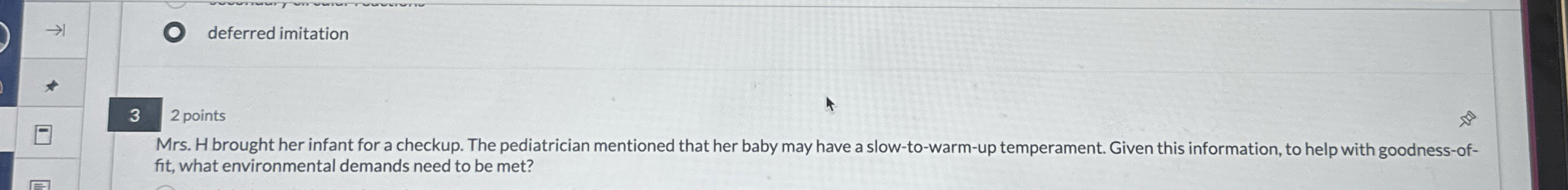 Solved deferred imitation32 ﻿pointsMrs. ﻿H brought her | Chegg.com