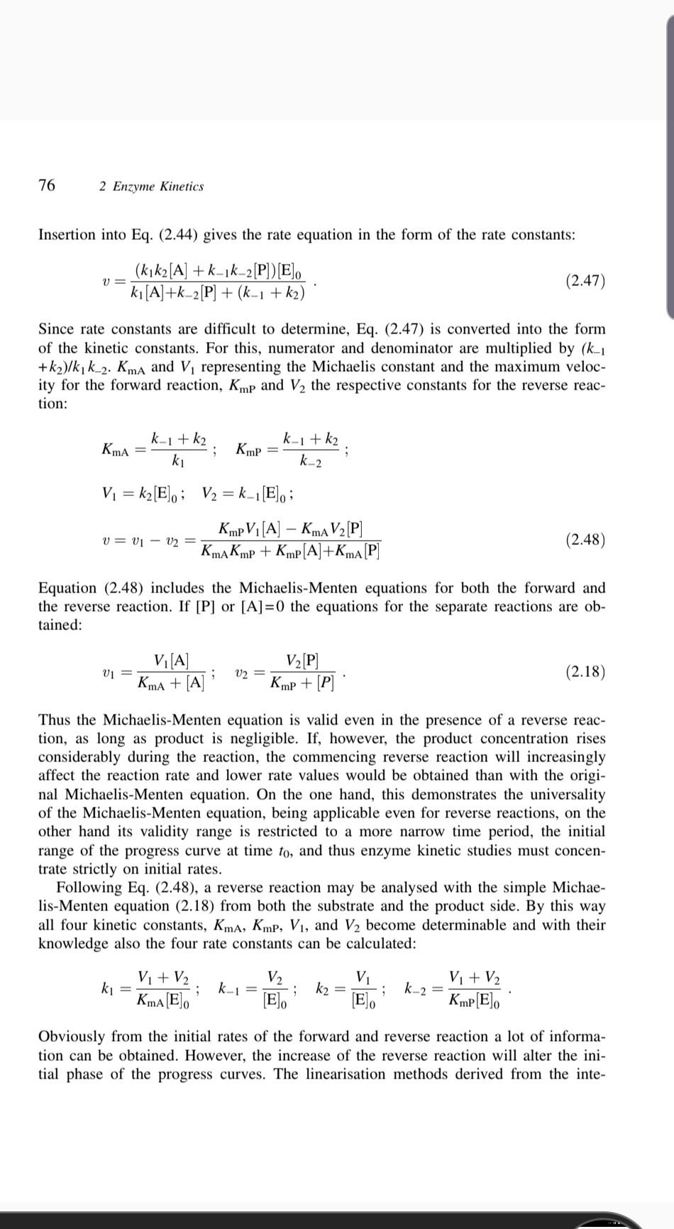Solved 2.4 Reversible Enzyme Reactions 2.4.1 Rate Equation | Chegg.com