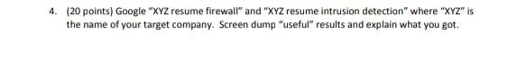 Solved XYZ Is google.com we have to find the resume firewall | Chegg.com