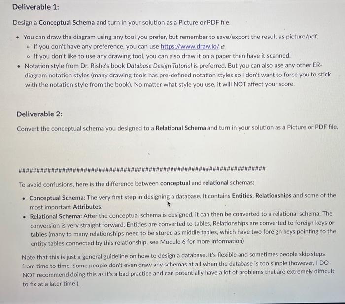 Solved Design a database for an online assignment management | Chegg.com
