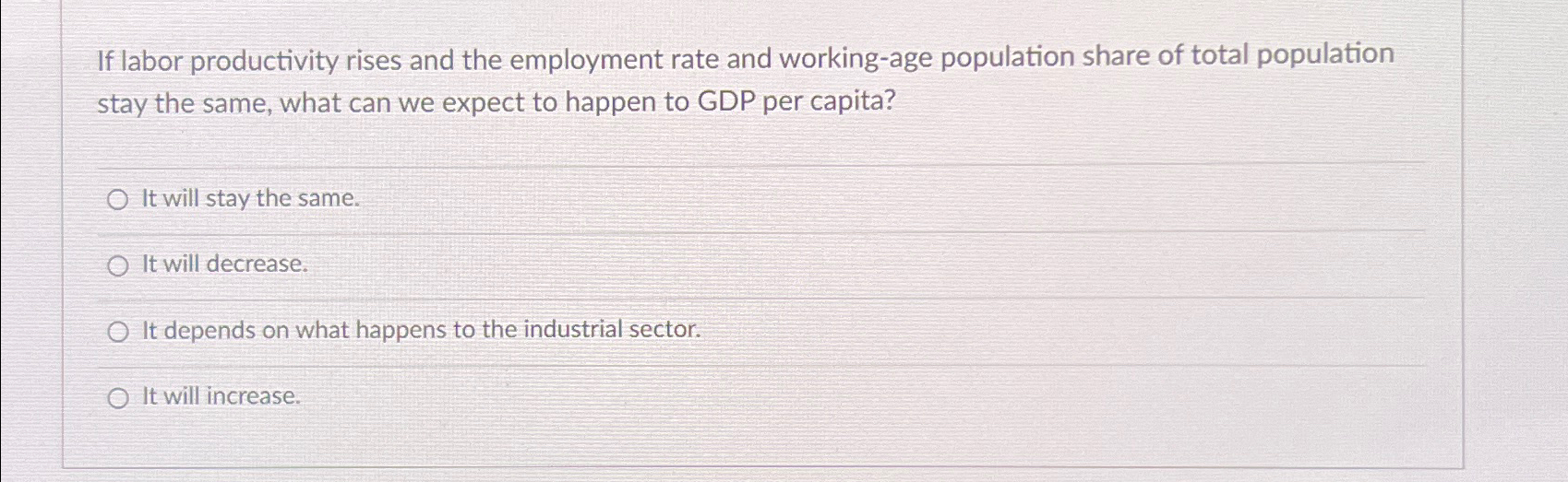 Solved If labor productivity rises and the employment rate | Chegg.com