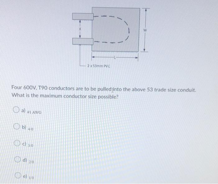 Solved Four 600 V, T90 conductors are to be pulledjinto the | Chegg.com