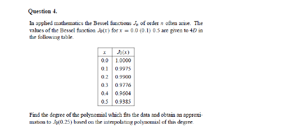 Solved Question 4.In applied mathematics the Bessel | Chegg.com