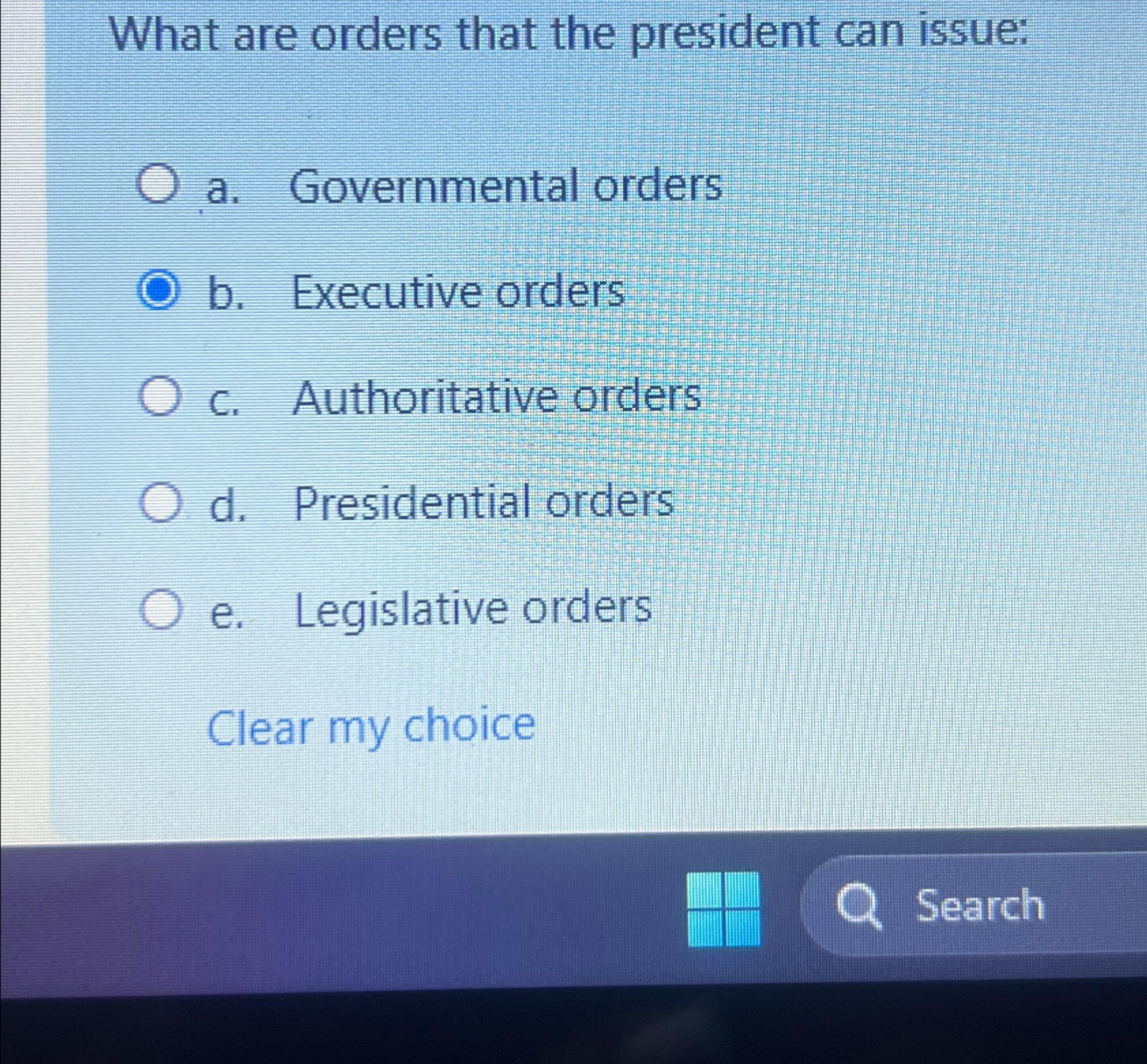 Solved What are orders that the president can issue:a. | Chegg.com