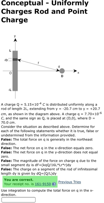 Solved Conceptual - Uniformly Charges Rod and Point Charge L | Chegg.com