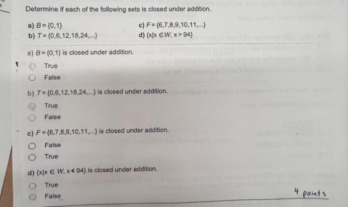 Solved Determine if each of the following sets is closed | Chegg.com