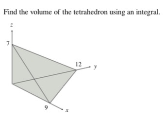 Solved Find the volume of the tetrahedron using an integral. | Chegg.com