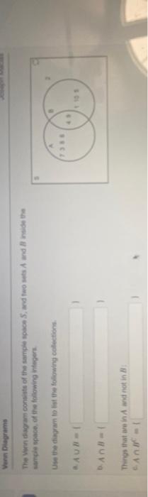 Solved Ver Diagrams The Vandagra consists of the sample | Chegg.com