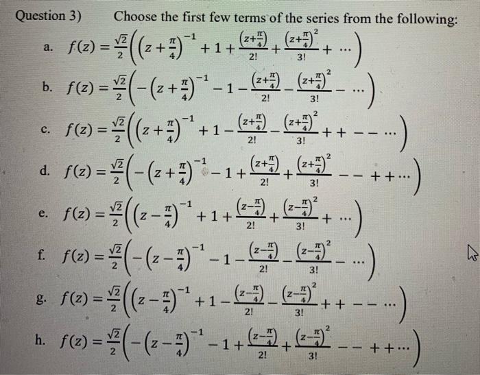 Solved COSZ Find the Laurent expansion for f(z) = - expanded | Chegg.com