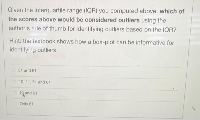 Solved Using the same sample of scores from 22 individuals: | Chegg.com