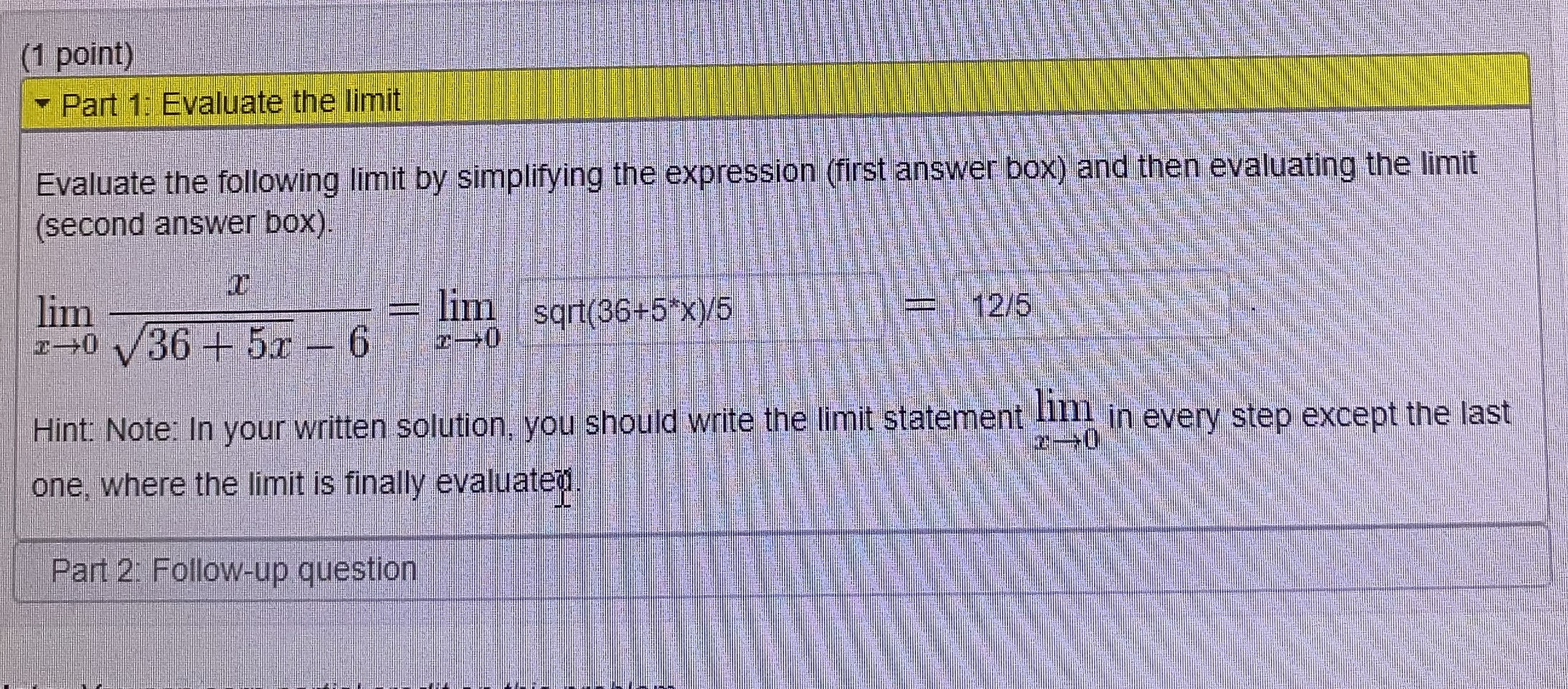 Solved (1 ﻿point)Please correct answer and simplified | Chegg.com