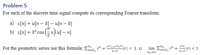 Solved Problem 5For each of the discrete time signal compute | Chegg.com