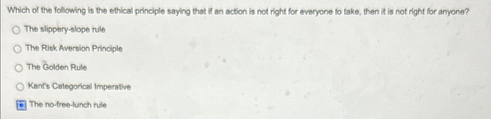 Solved Which of the following is the ethical principle | Chegg.com