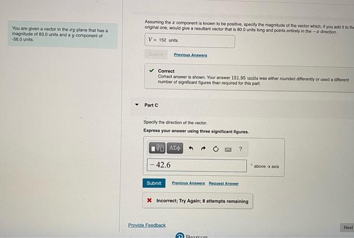 Solved Assuming the x component is known to be positive, | Chegg.com