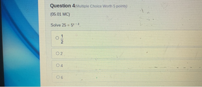 Solved Question 4(Multiple Choice Worth 5 points) (05.01 MC) | Chegg.com