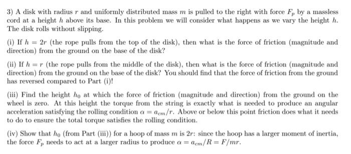 Solved 3) A disk with radius r and uniformly distributed | Chegg.com
