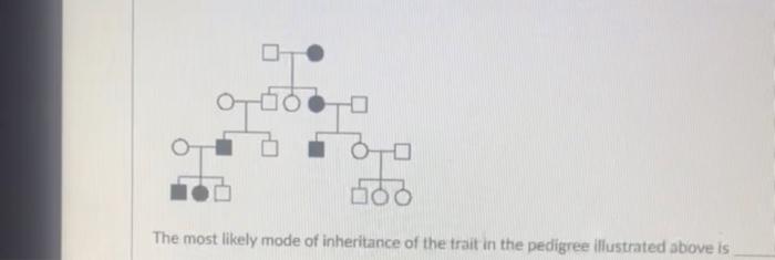 Solved The most likely mode of inheritance of the trait | Chegg.com