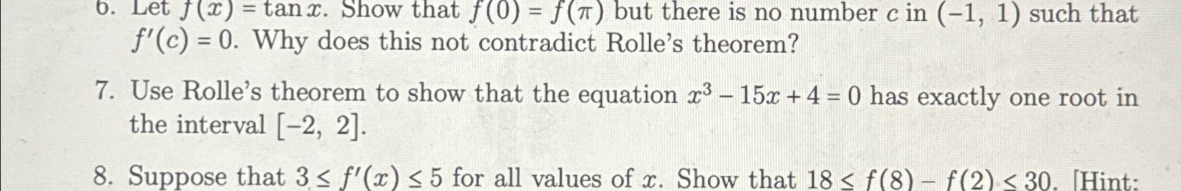 Solved Use Rolle's theorem to show that the equation | Chegg.com