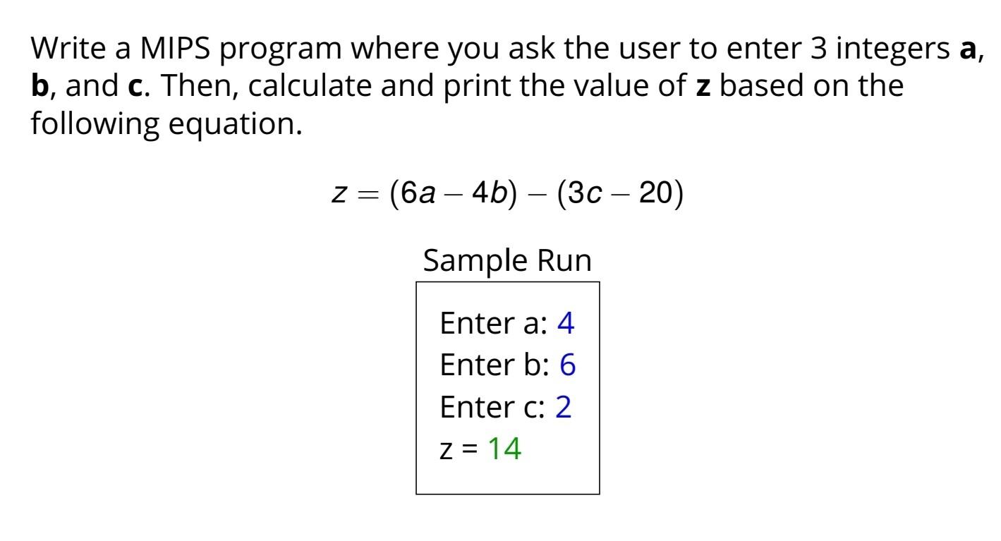 Solved Write a MIPS program where you ask the user to enter | Chegg.com