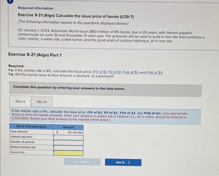 Solved Required information Exercise 9-21 (Algo) Calculate | Chegg.com