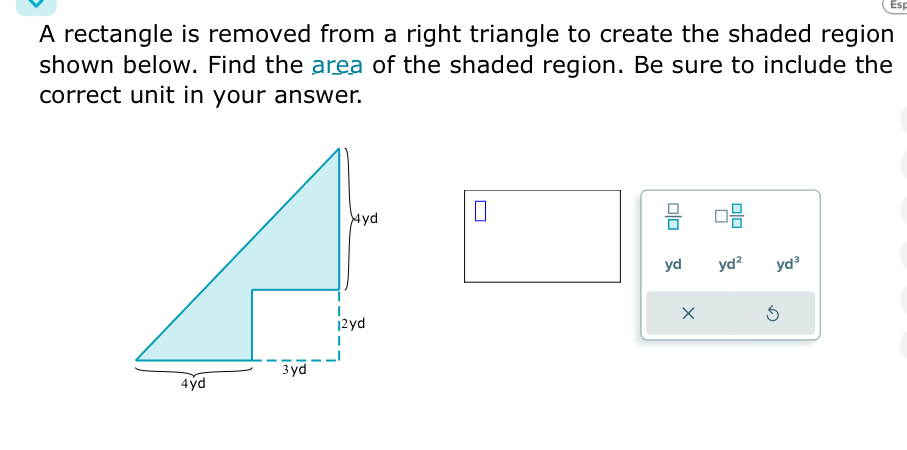 [Solved]: A rectangle is removed from a right triangle to cr
