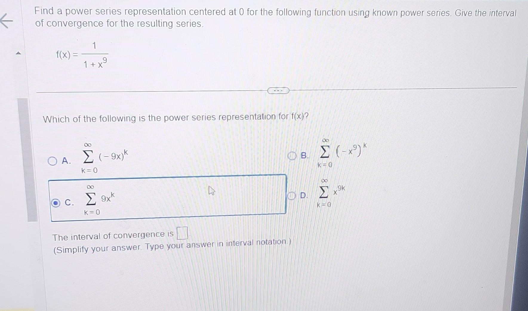Solved Find a power series representation centered at 0 for | Chegg.com