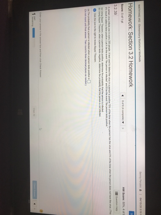 Solved MATH1442.V02 - Elementary Statistical Methods | Chegg.com