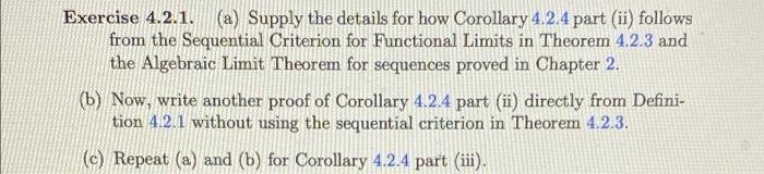 Solved Exercise 4.2.1. (a) Supply the details for how | Chegg.com