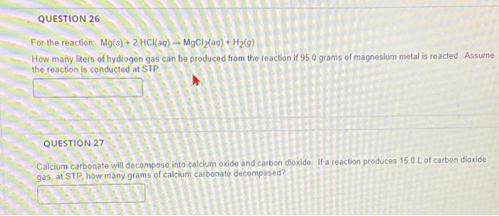 Solved For the reaction Mg(s)+2HCl(aq)→MgCl2(aq)+H2(g) How | Chegg.com