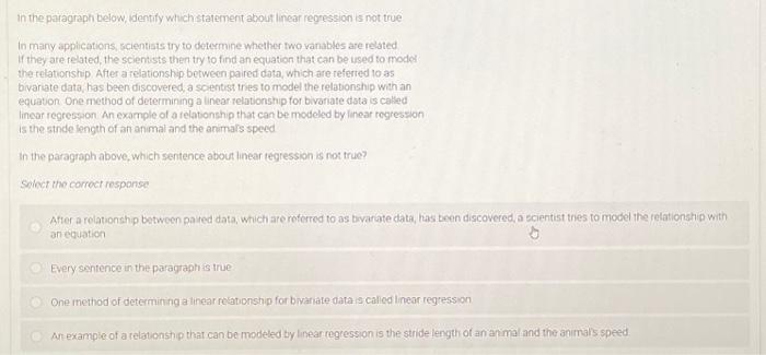 Solved In the paragraph below, identify which statement | Chegg.com