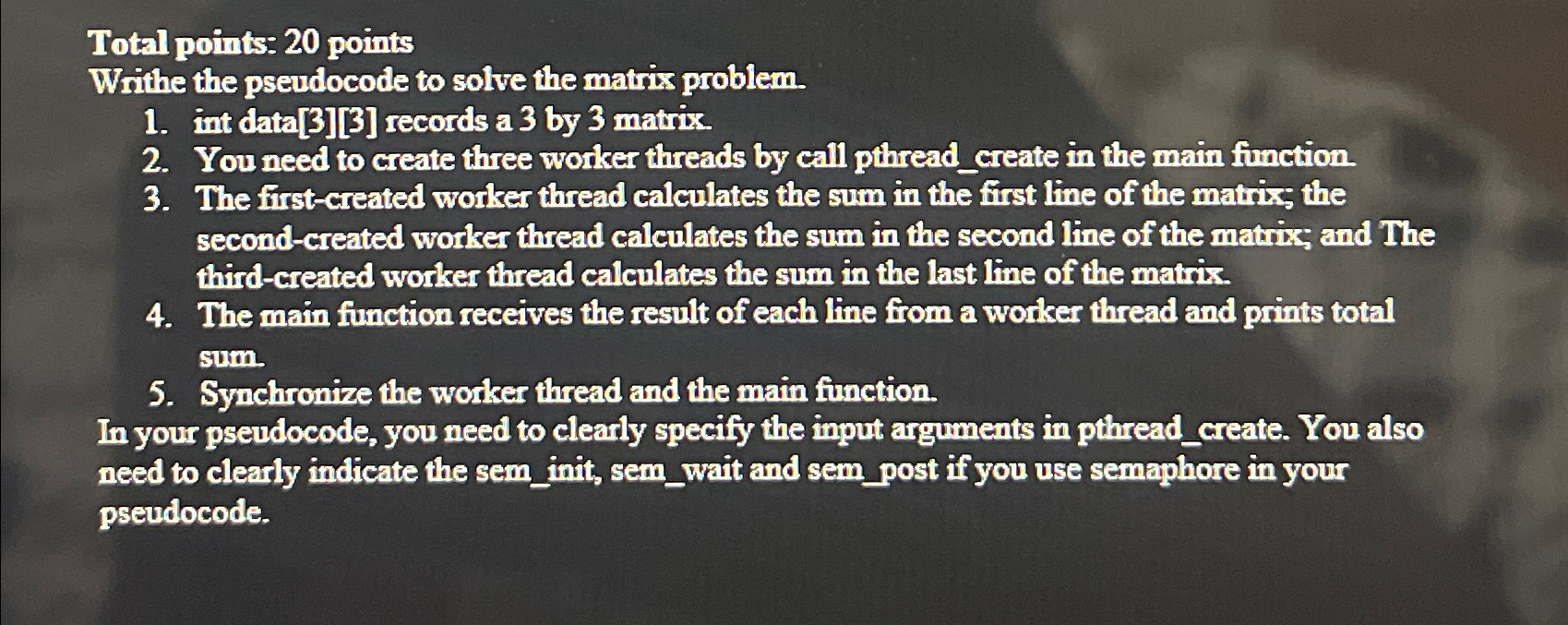 Solved Total points: 20 pointsWrithe the pseudocode to | Chegg.com Solved Total points: 20 pointsWrithe the pseudocode to | Chegg.com