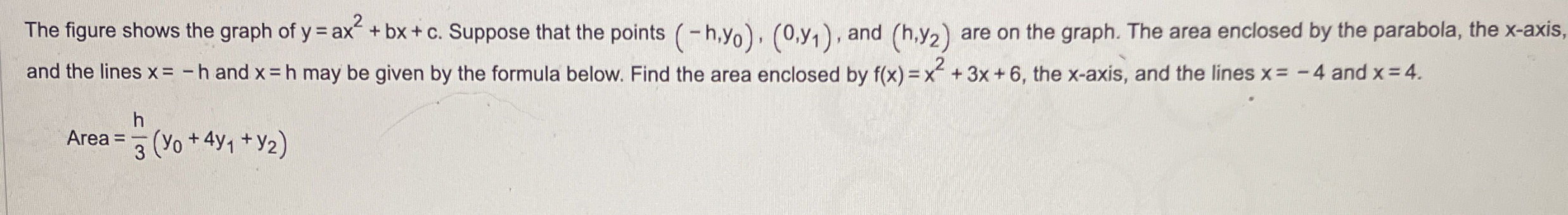 Solved The figure shows the graph of y=ax2+bx+c. ﻿Suppose | Chegg.com