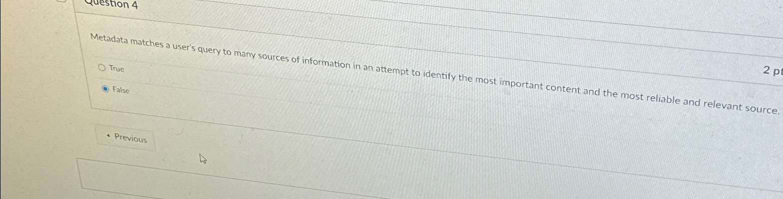 Solved Metadata matches a user's query to many sources of | Chegg.com