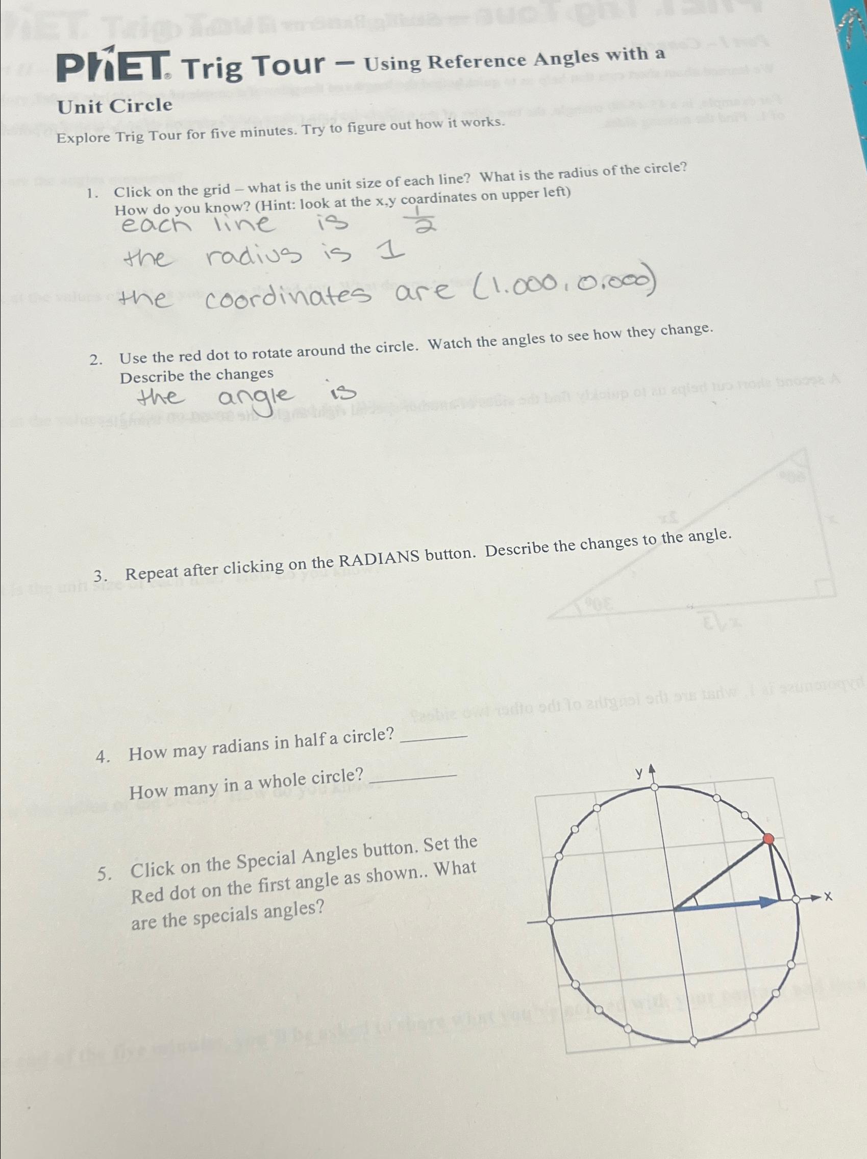 Solved PKîET. Trig Tour - Using Reference Angles with | Chegg.com