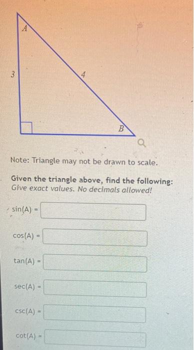 Given the triangle, please find the following | Chegg.com