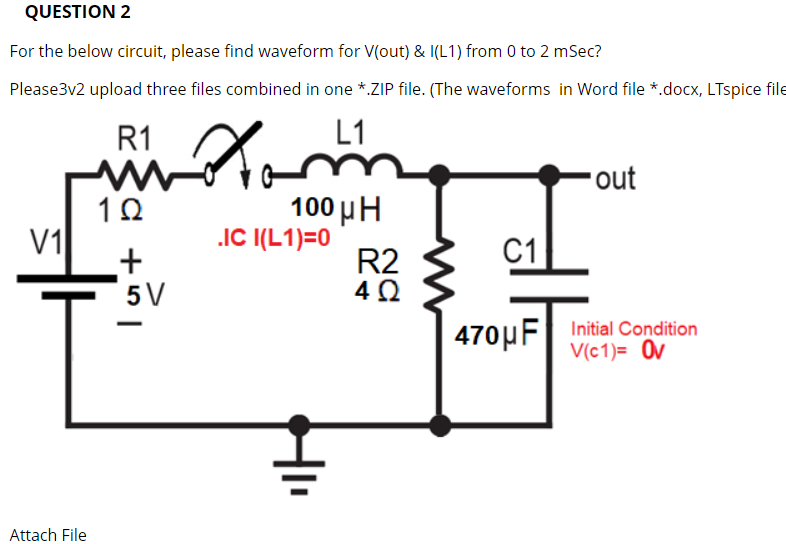 Solved QUESTION 2For the below circuit, please find waveform | Chegg.com