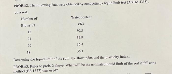 Solved PROB. # 2. The following data were obtained by | Chegg.com