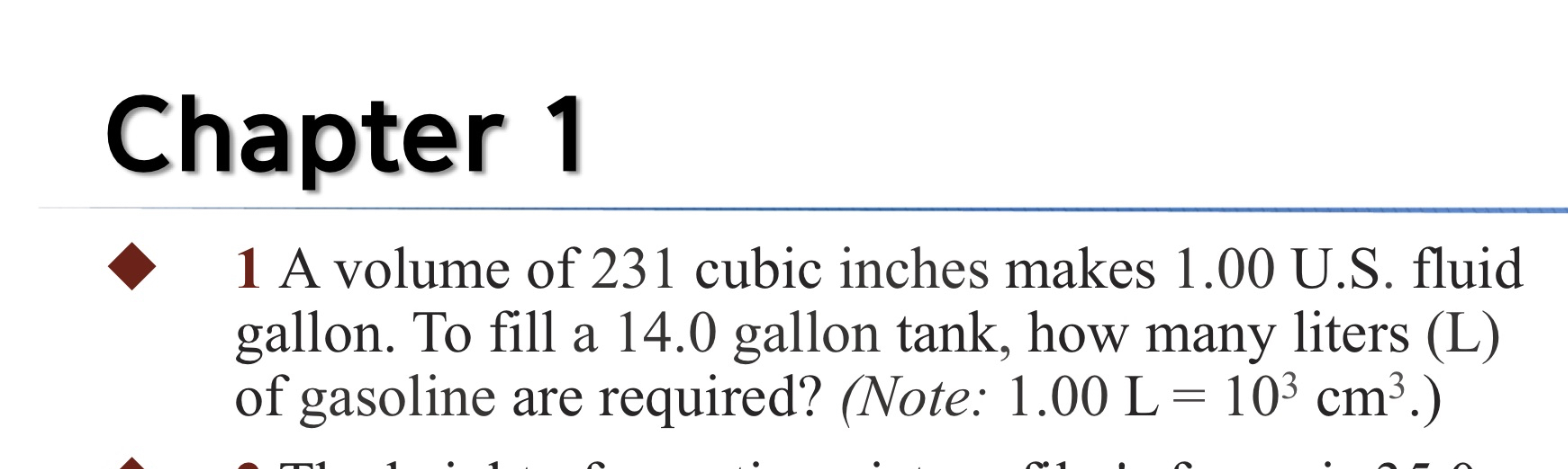 Solved Chapter 11 ﻿A volume of 231 ﻿cubic inches makes 1.00 | Chegg.com