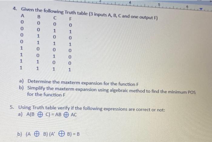 Solved 1. Write down the algebraic expression for minterm | Chegg.com