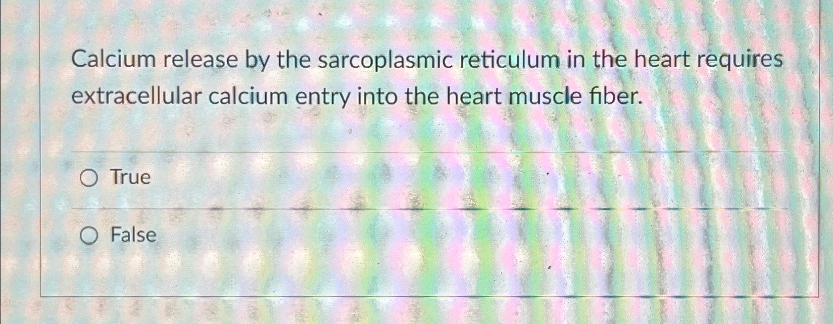 Solved Calcium release by the sarcoplasmic reticulum in the | Chegg.com