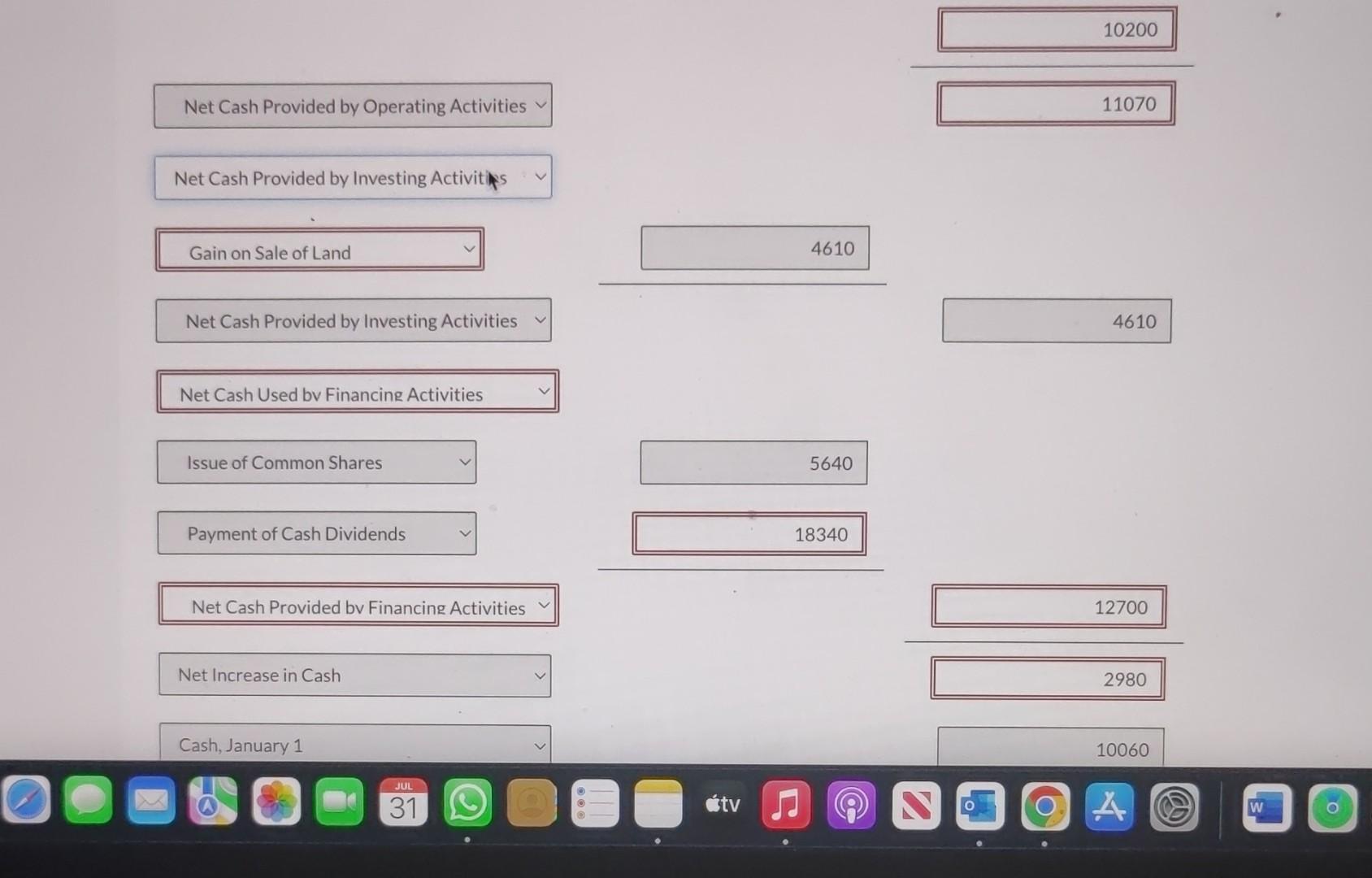 Solved Prepare a cash flow statement for 2024 using the | Chegg.com