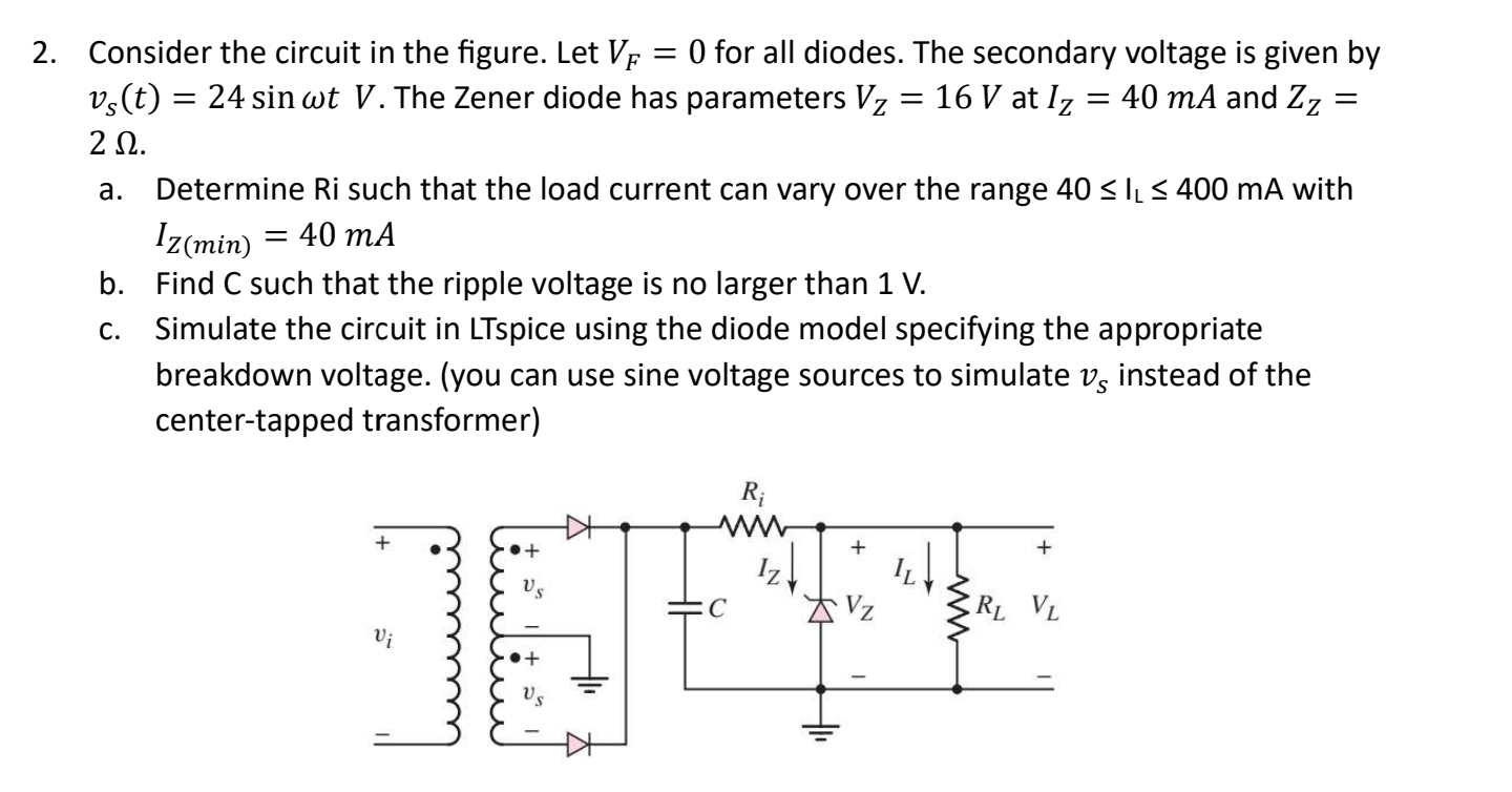 Solved Considere el circuito de la figura. DejarVF=0 ﻿para | Chegg.com