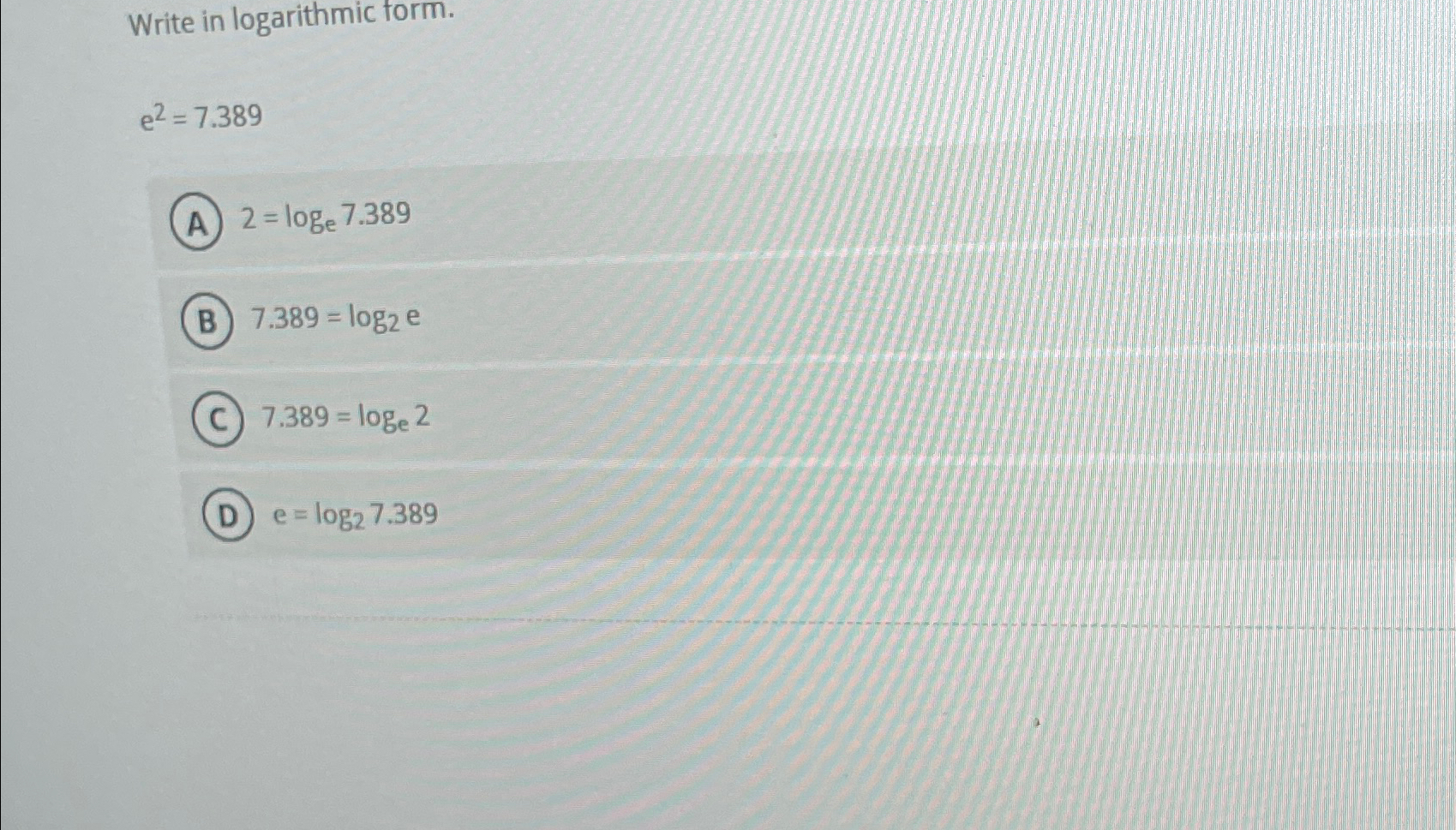 Solved Write in logarithmic | Chegg.com