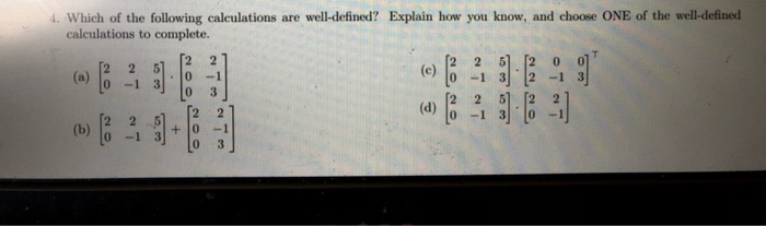 Solved 4. Which of the following calculations are | Chegg.com