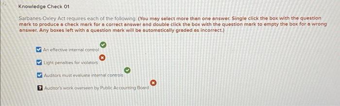 Solved Knowledge Check 01 An internal control system is used | Chegg.com