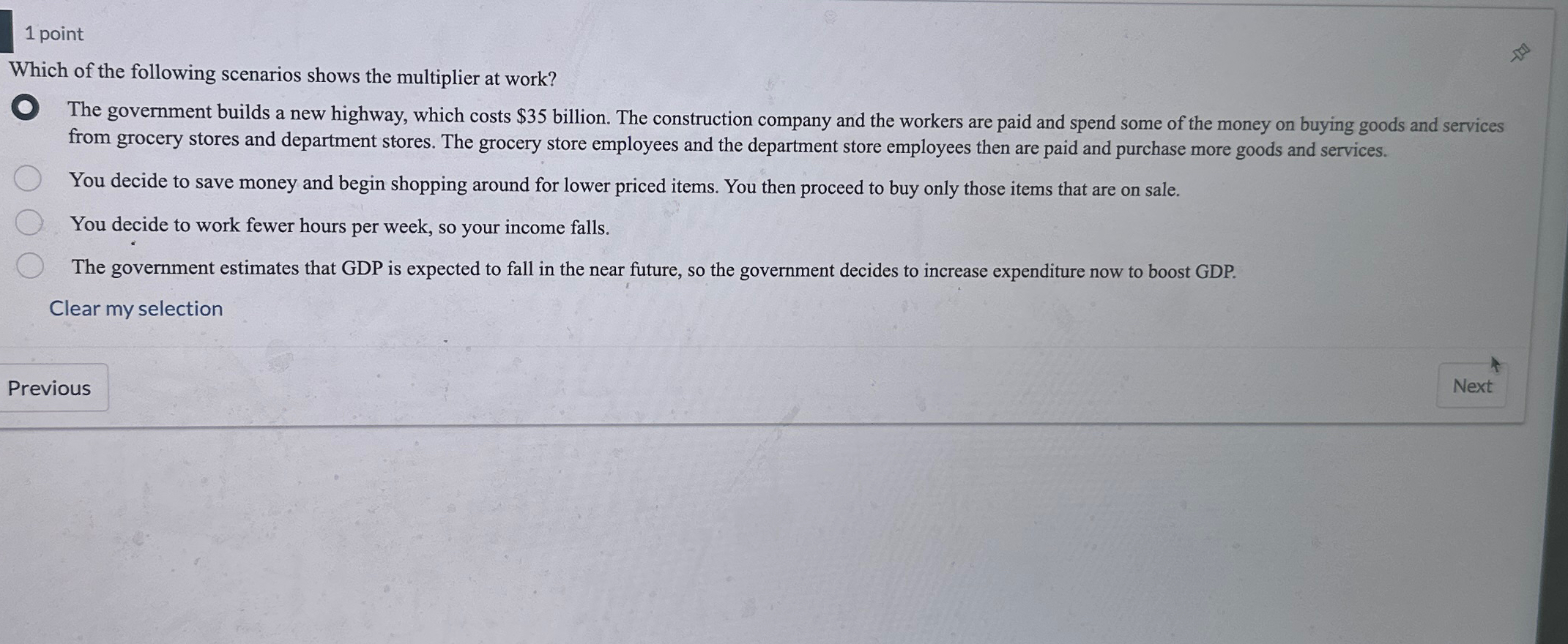 Solved 1 ﻿pointWhich of the following scenarios shows the | Chegg.com