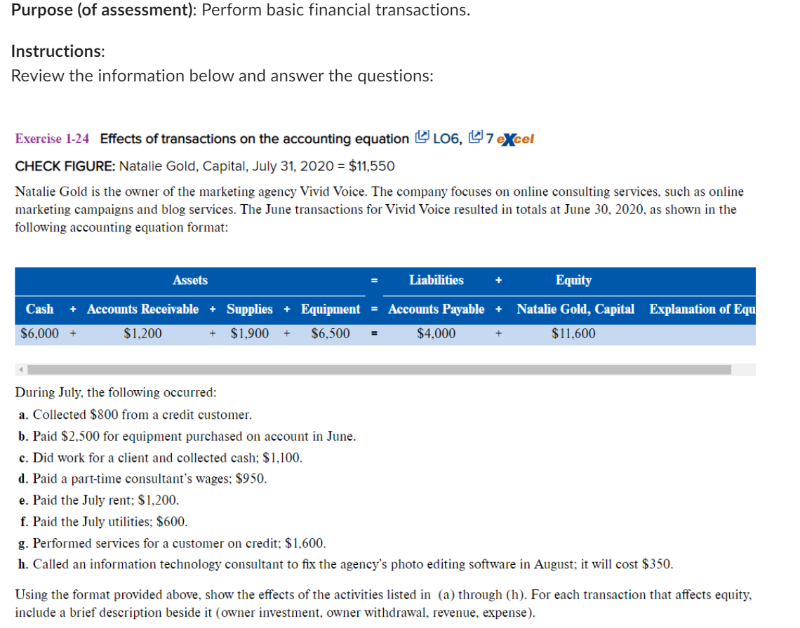 Solved Perform basic financial | Chegg.com
